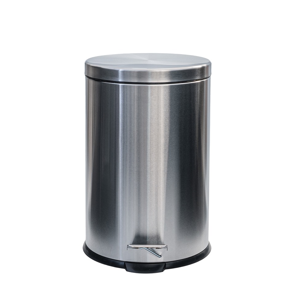 ES/01-0073 Καδος Απορριματων 20lt, φ31xΥ44.7cm, INOX σατινέ, με pedal ...